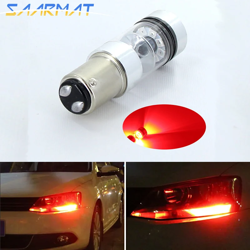 Пара красных светодиодных ламп Canbus 1156 140 Вт P21W для дневных ...