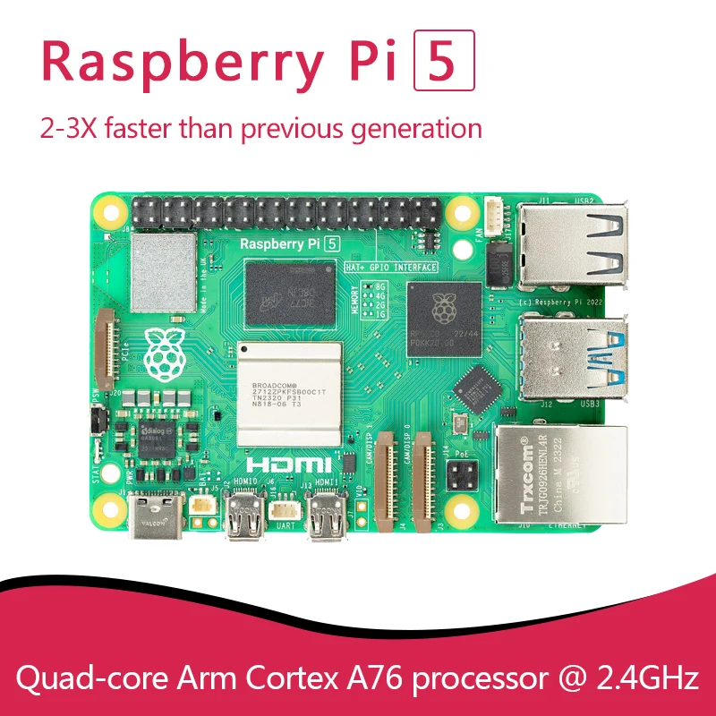 Оригинальный Raspberry Pi 5 Cortex-A76 Linux 2 ГБ 4 ГБ 8 ГБ Arm Board ...