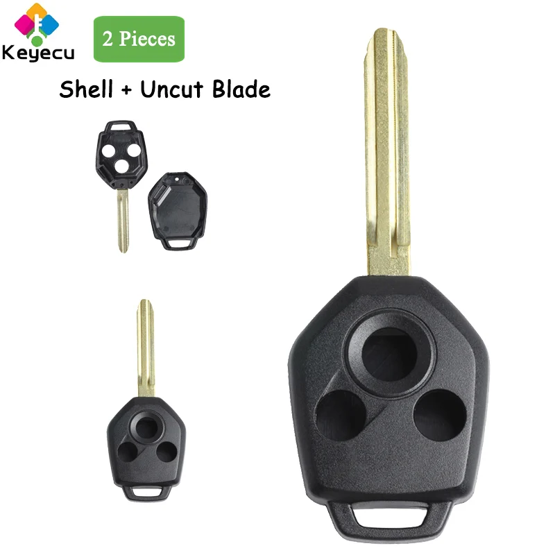 KEYECU 2 Pieces Remote Car Key Shell Fob 3 Buttons B110 Blade for ...