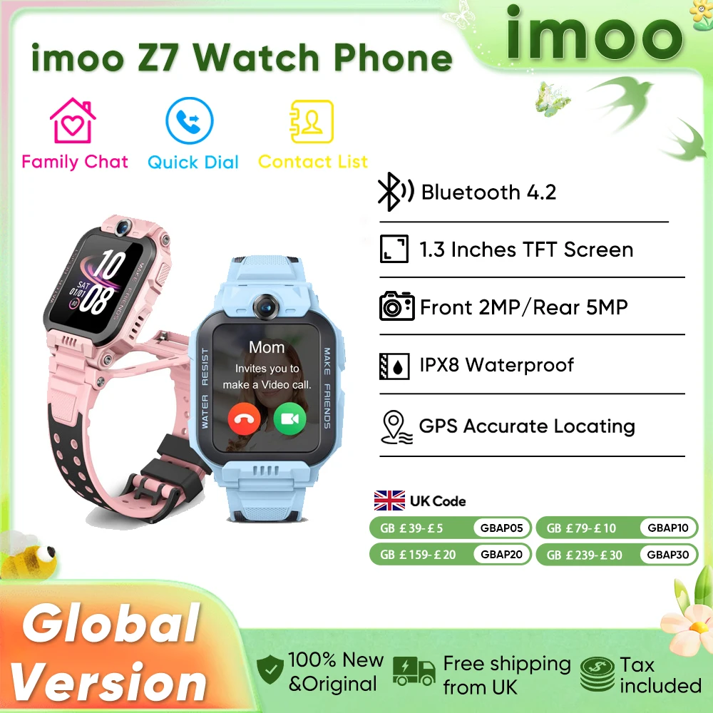 Детские смарт-часы imoo Z7 с поддержкой SIM-карты, 4G, HD, IPX8 ...