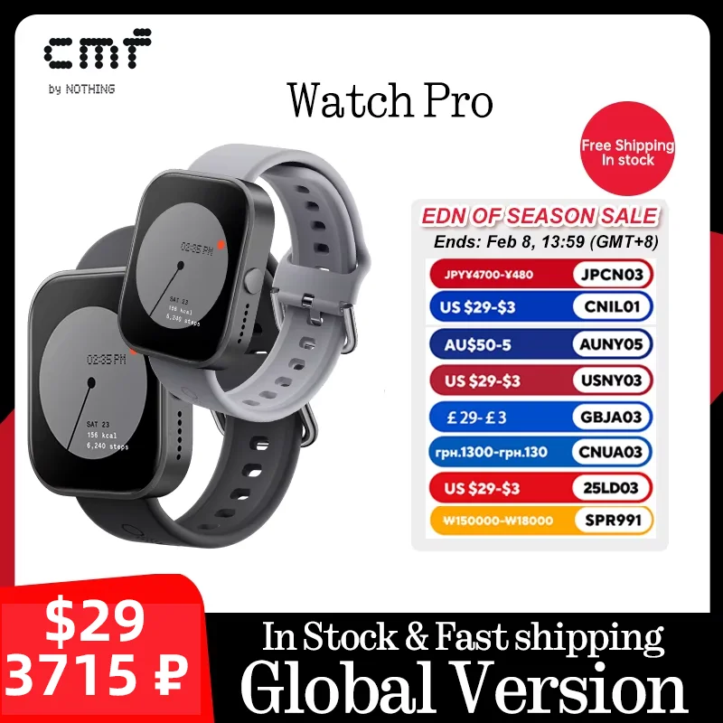 Смарт-часы CMF Watch Pro, 1,96 дюйма, AMOLED, Bluetooth 5,3, BT, с ...