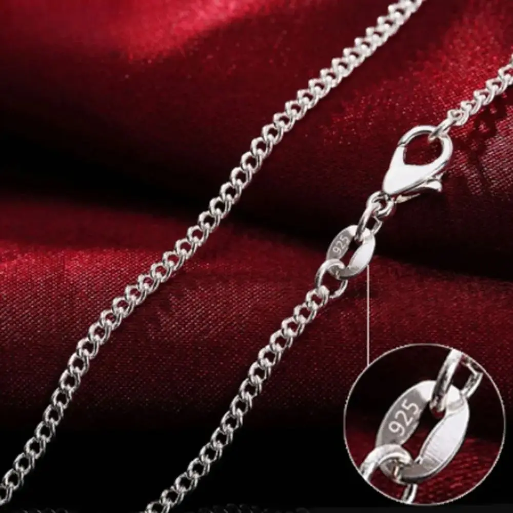 Цепочка из серебра 925 пробы, 40-75 см, 2 мм | AliExpress