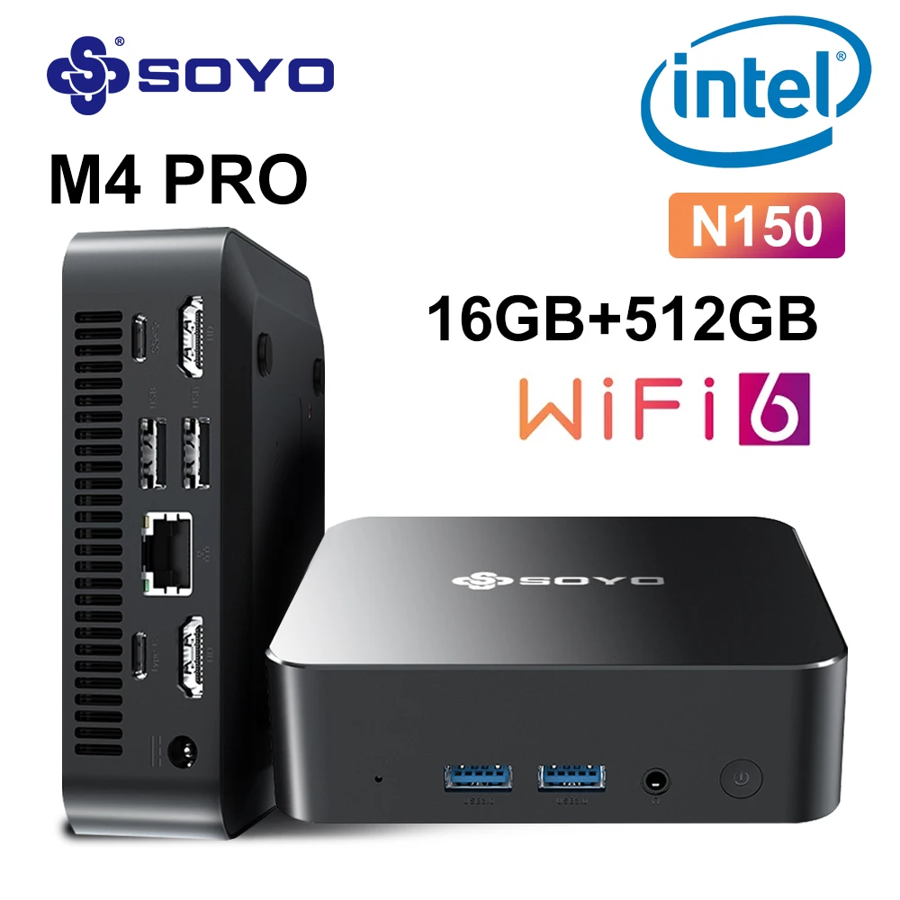 SOYO M4 PRO Мини-ПК Intel Twin Lake N150 Мини-ПК Компьютер Win11 Pro ...
