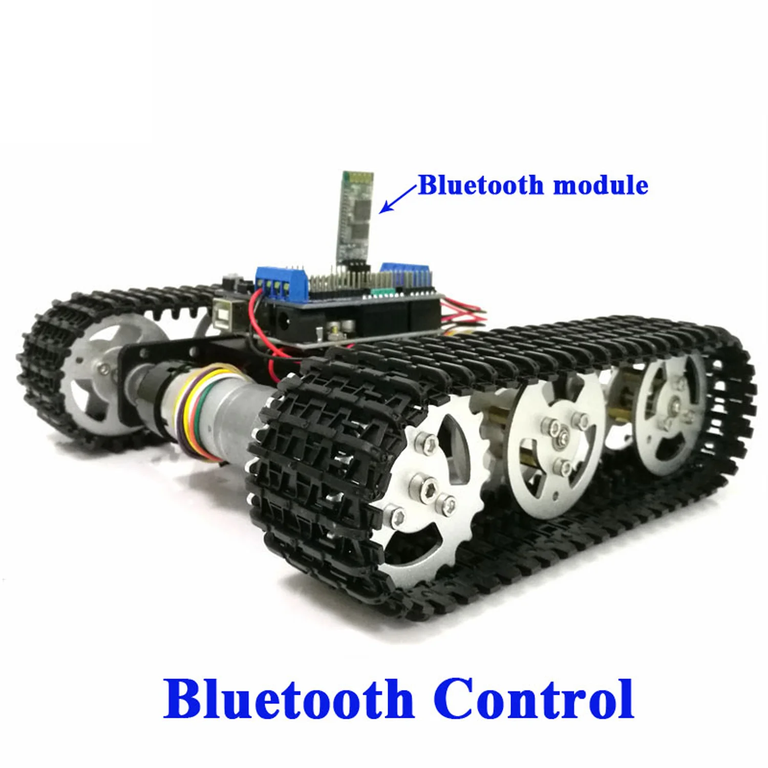 Bluetooth Control Metal Robot RC Tank Car Chassis Crawler Tracked Robot ...