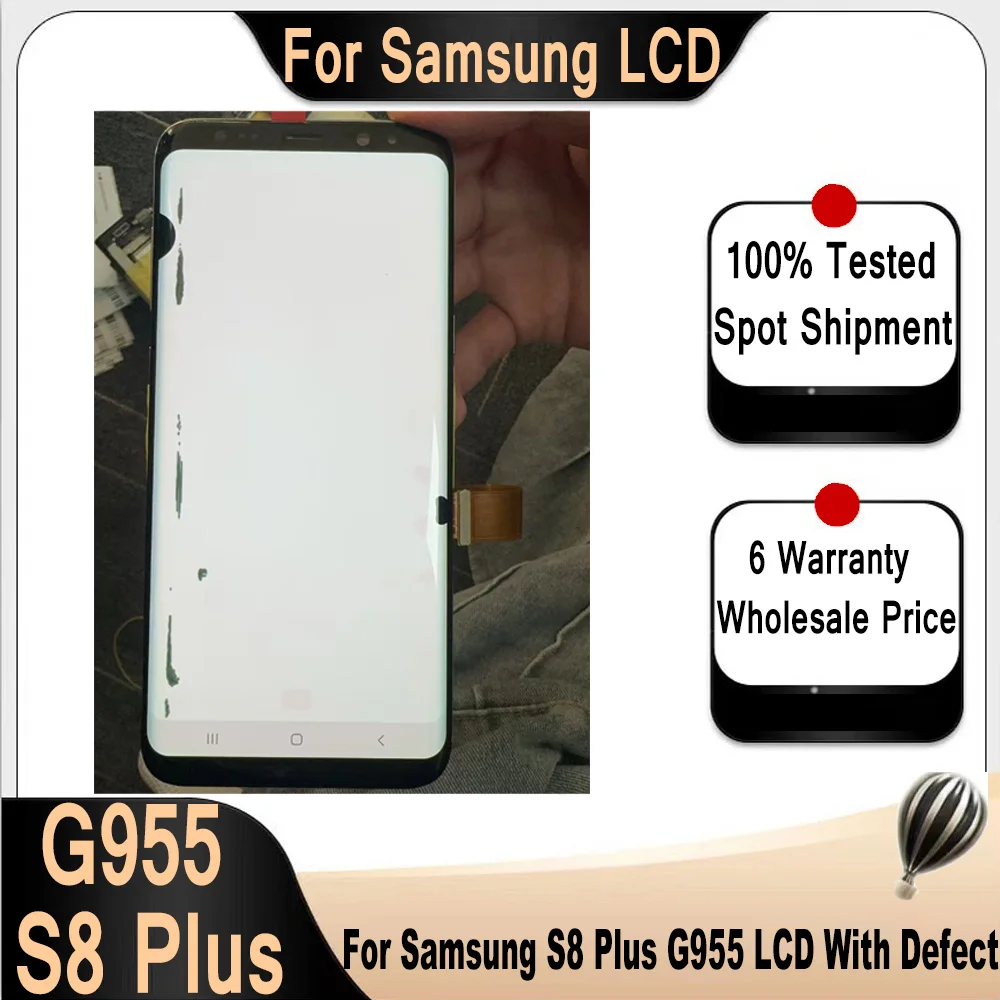 S8 Plus ЖК-дисплей для Samsung S8 Plus, сенсорный экран с дефектом для Samsung S8 Plus G955 ...