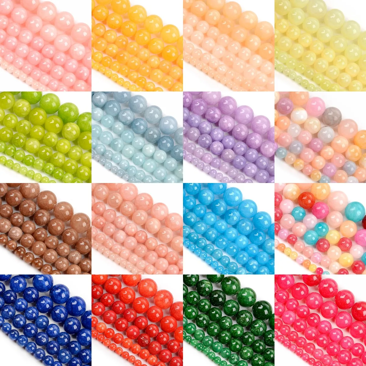 Бусины из натурального камня, 22 цвета, желтый топаз, нефрит, халцедон ...