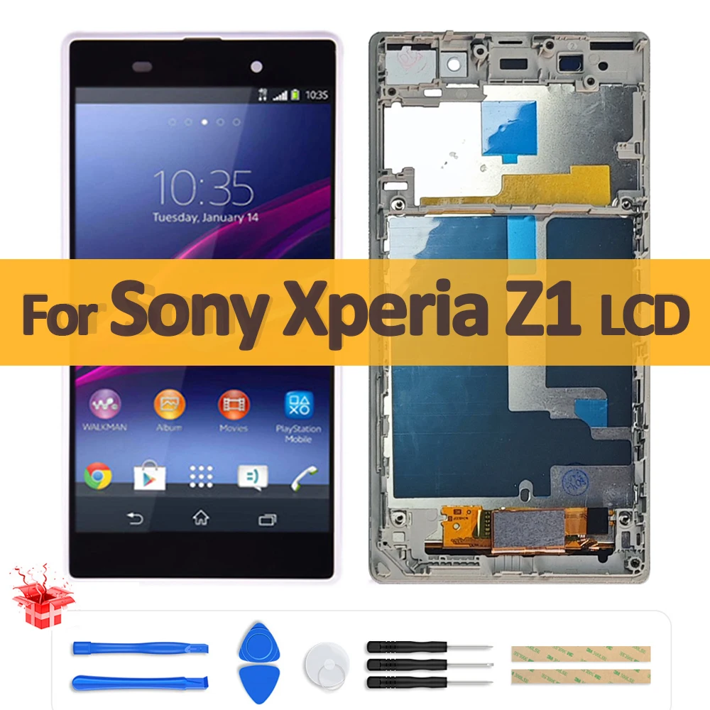Оригинальный ЖК-дисплей 5,0 дюйма для Sony Xperia Z1 L39H C6902 C6903, дигитайзер сенсорного ЖК ...