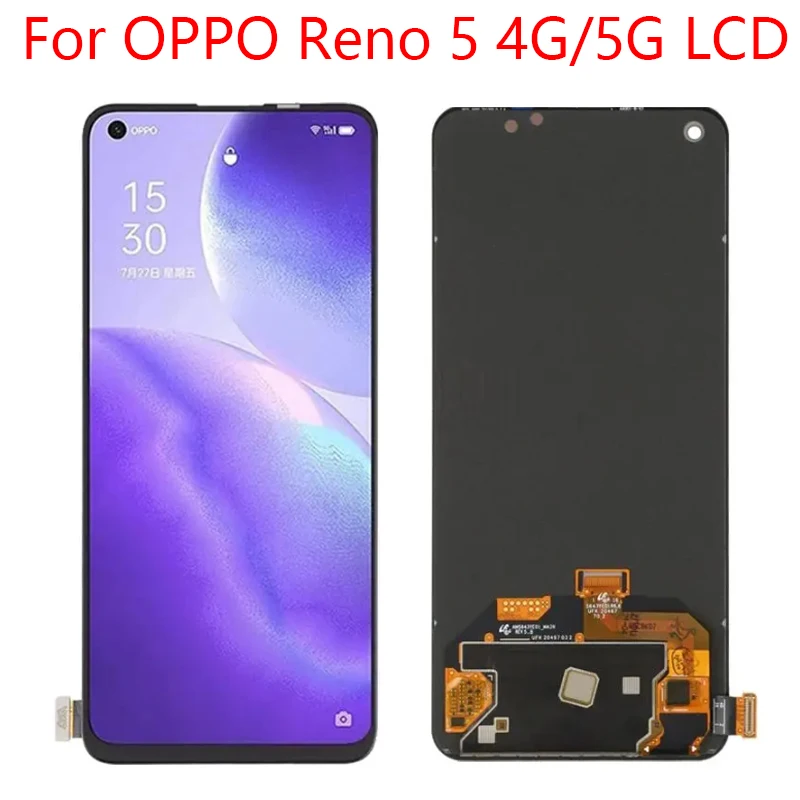 6,43 ''AMOLED для Oppo Reno 5 4G CPH2159 ЖК-дисплей с цифровым ...