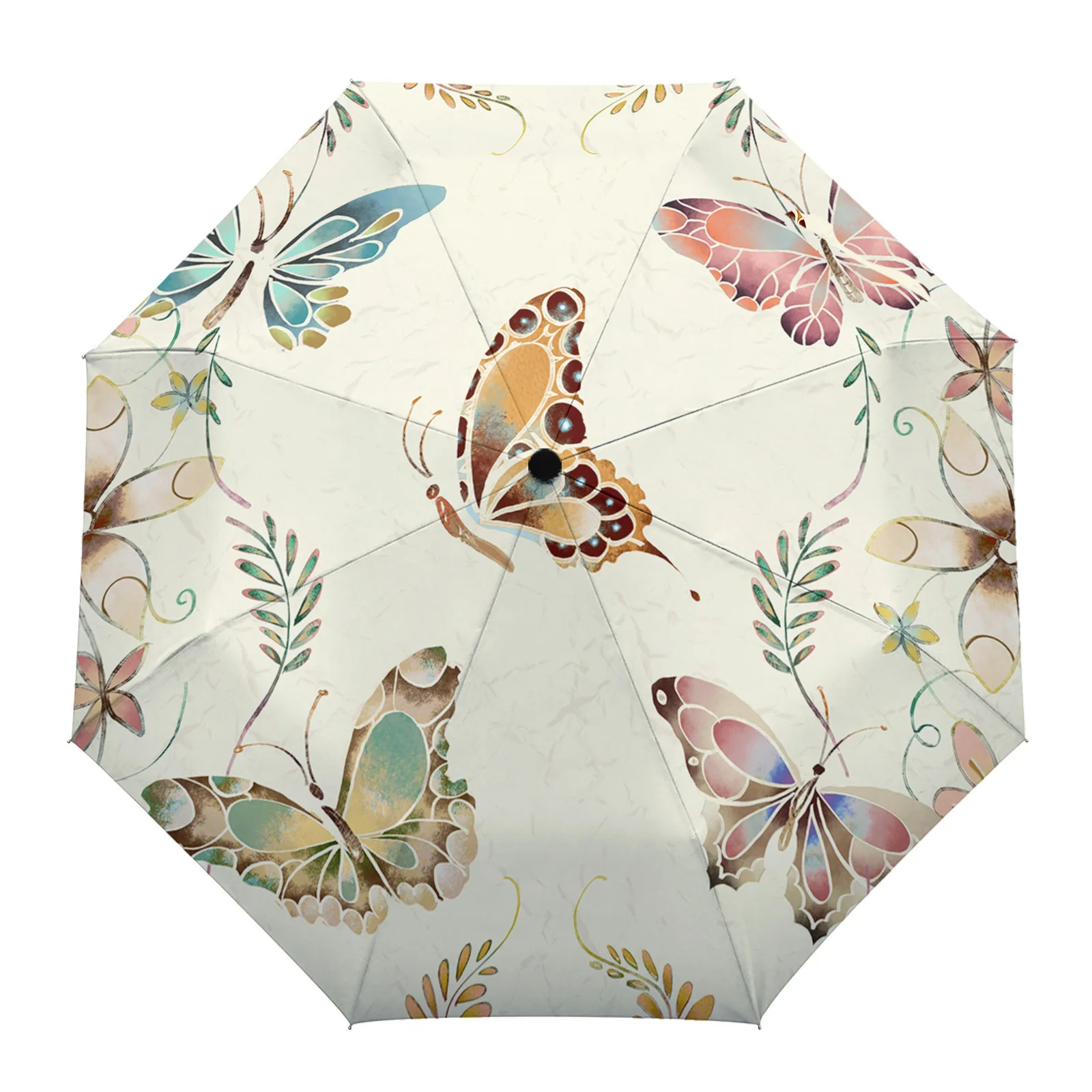 Retro Art Butterfly Parasol Umbrella for Outdoor Automatic Eight Strands Rain Umbrella Adults Female Shade Umbrellas AliExpress