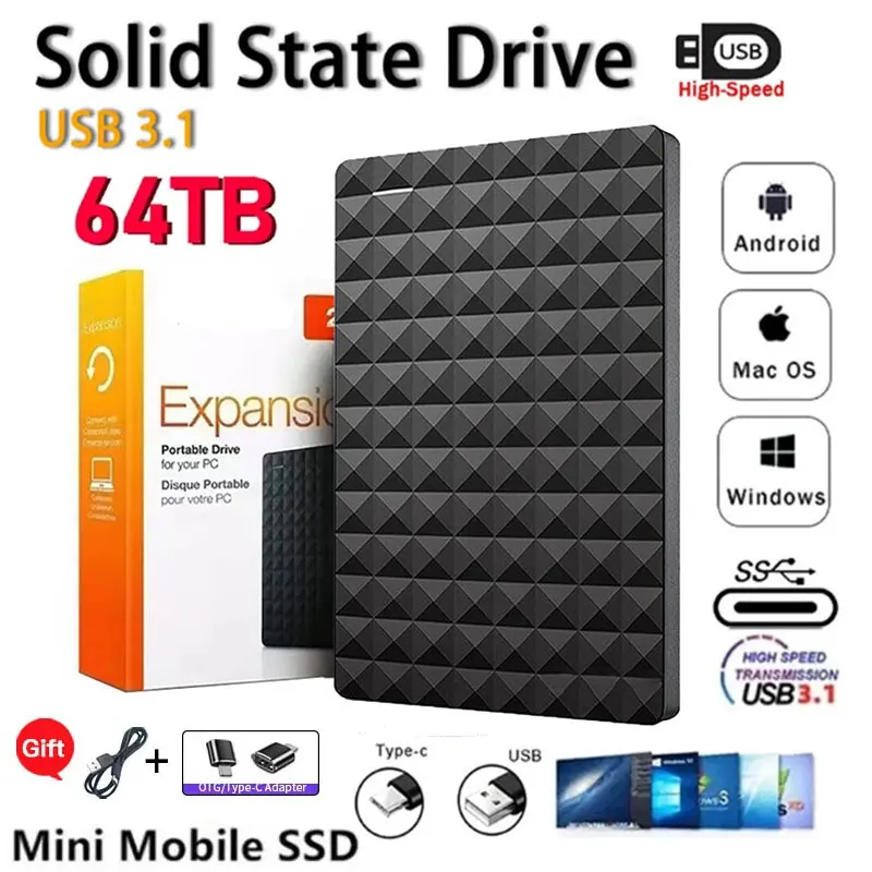 Портативный ssd-накопитель, 500 Гб, 1 ТБ, USB 2,5 | AliExpress
