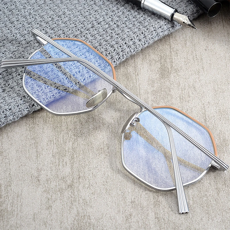 2022 Vintage Hexagon Glasses Frames Women Polygon Prescription ...