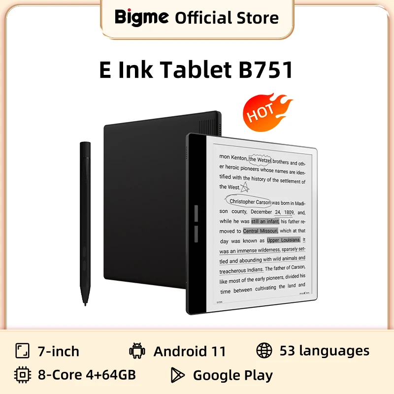 7-дюймовый чернильный экран Bigme B751 | AliExpress