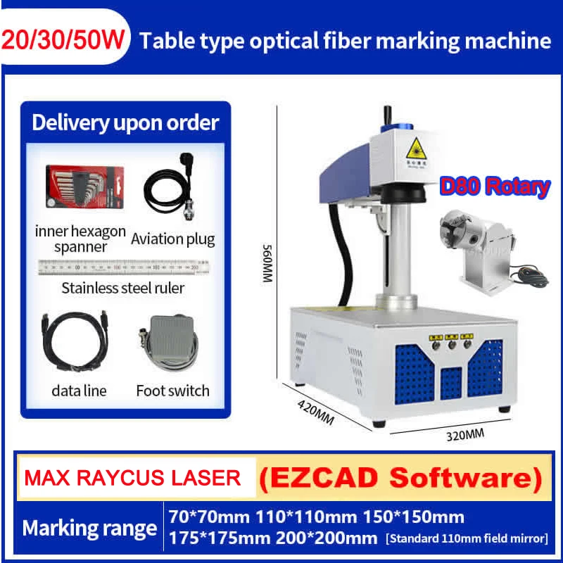 Jewelry Fiber Laser Engraving Cutting Machine Raycus Max 20w 30w 50w ...