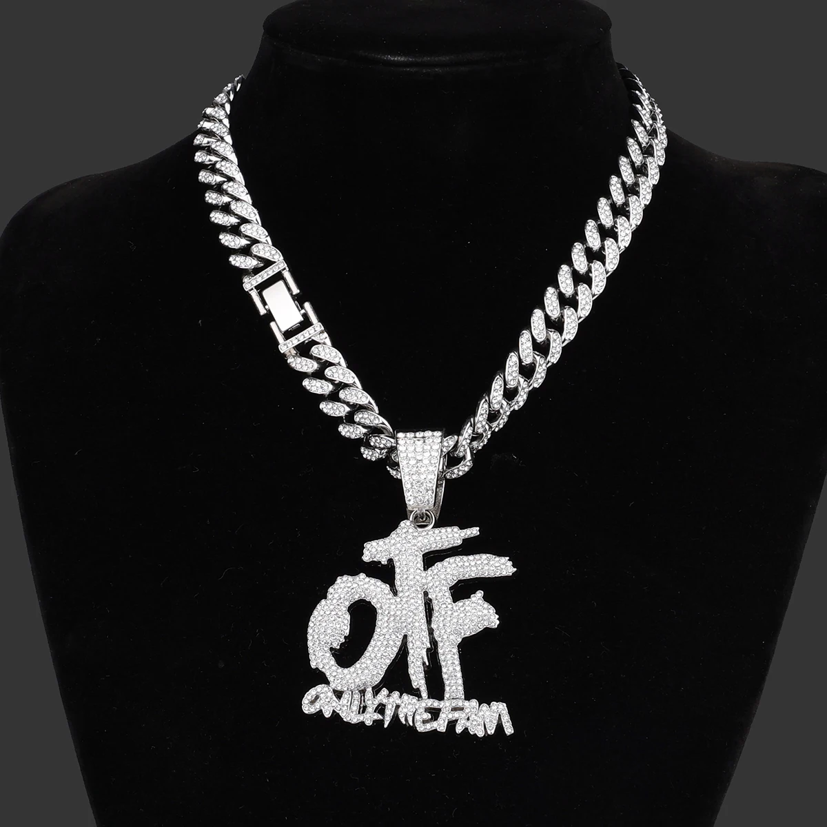 Иридированное ожерелье OTF с кубинской цепью | AliExpress
