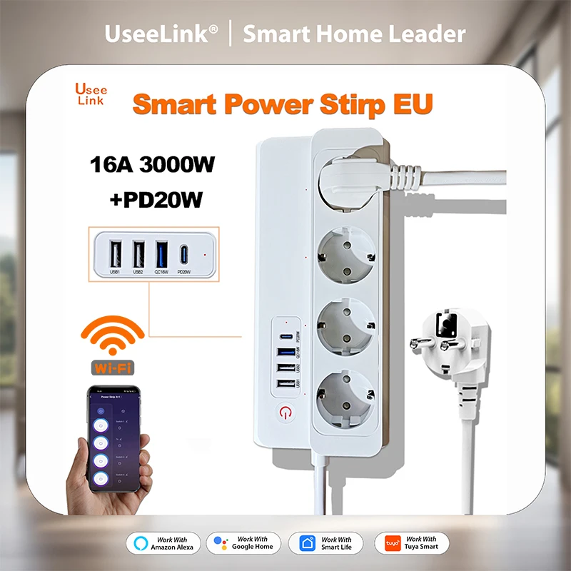 Удлинитель электрический с 3 USB-портами и поддержкой Wi-Fi | AliExpress