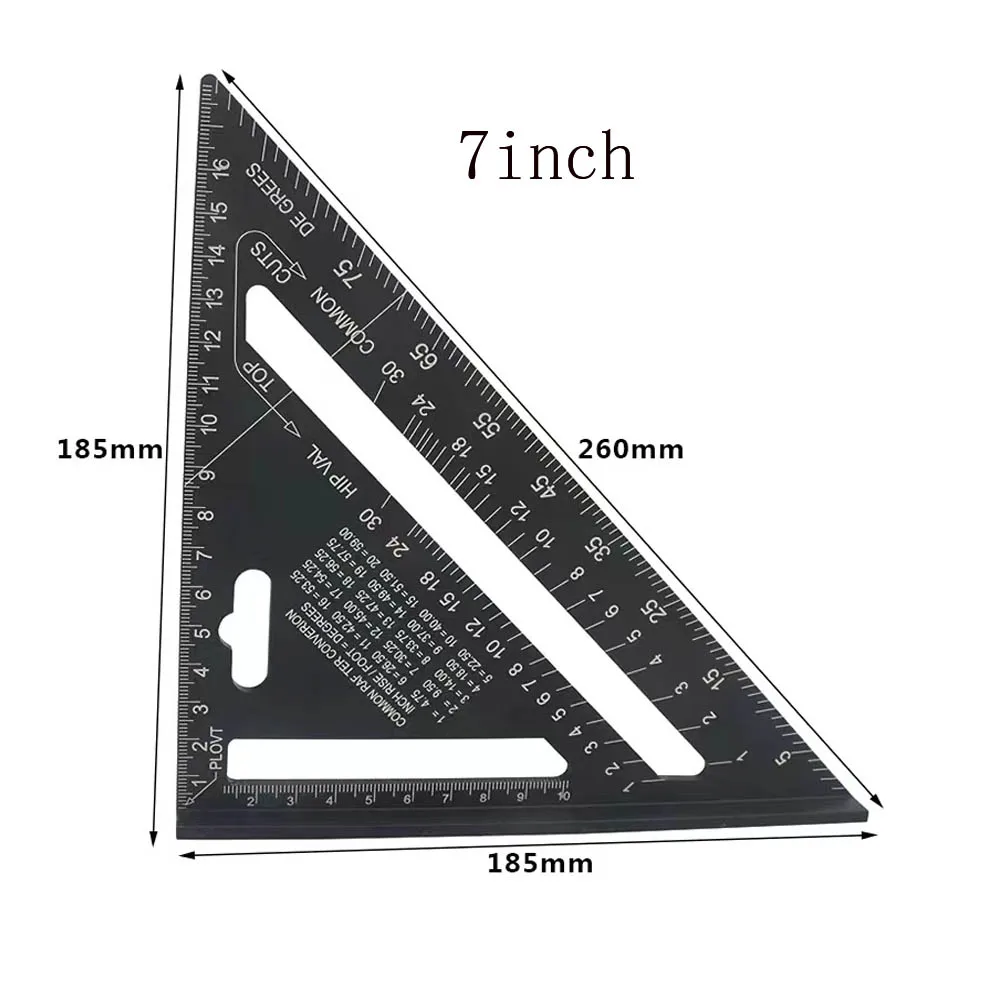 Aluminum Alloy 7/12inch Angle Ruler Metric Triangular Measuring Ruler ...