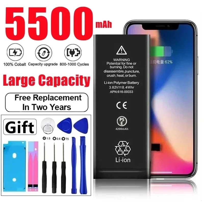 Оригинальная сменная батарея 0 цикл для iPhone 5 фотовспышки 6 6S 7 8 ...