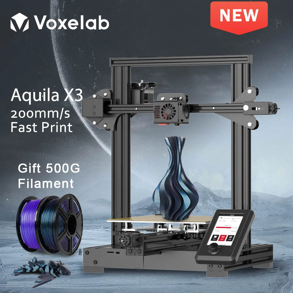 Voxelab Aquila X3 3d Printer Fdm 3d Printers 25 Point Auto-Leveling Max Fast Printing 200mm/S ...