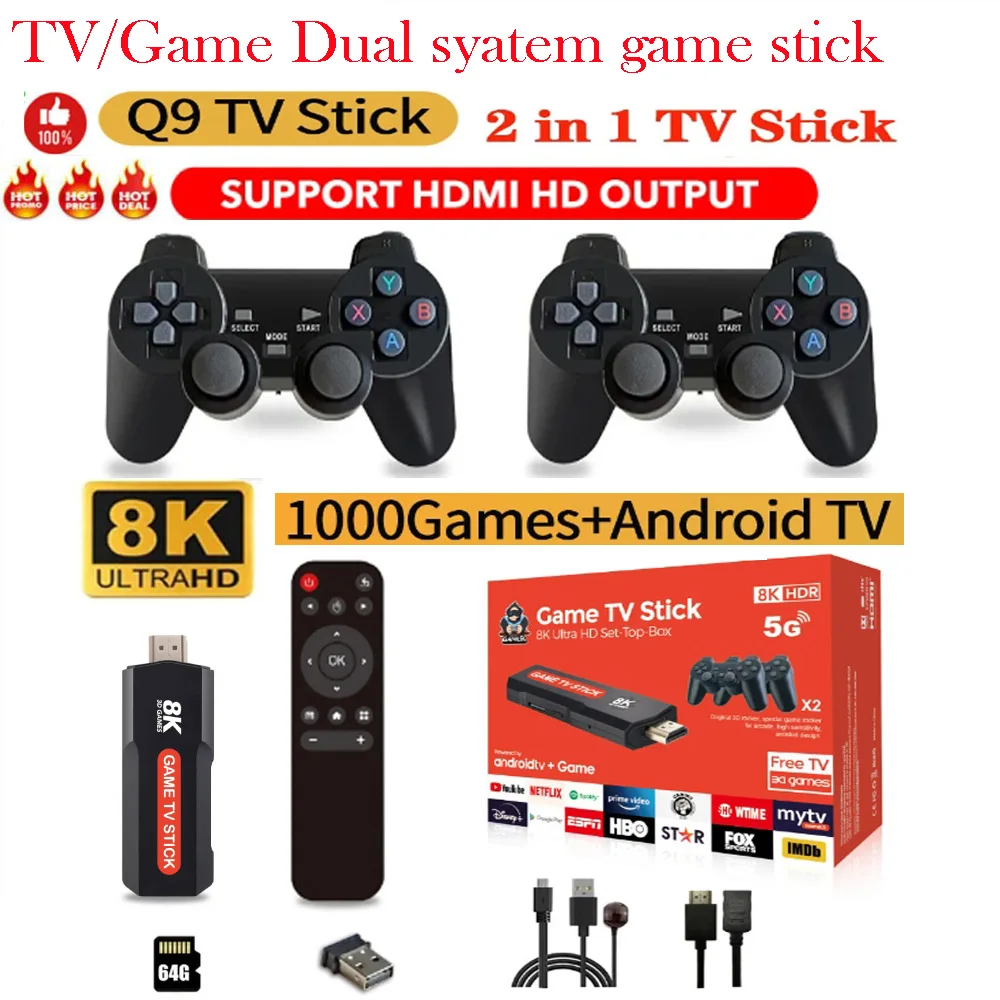 Игровая консоль Q9 USB 2.0 Dual System Game Stick | AliExpress
