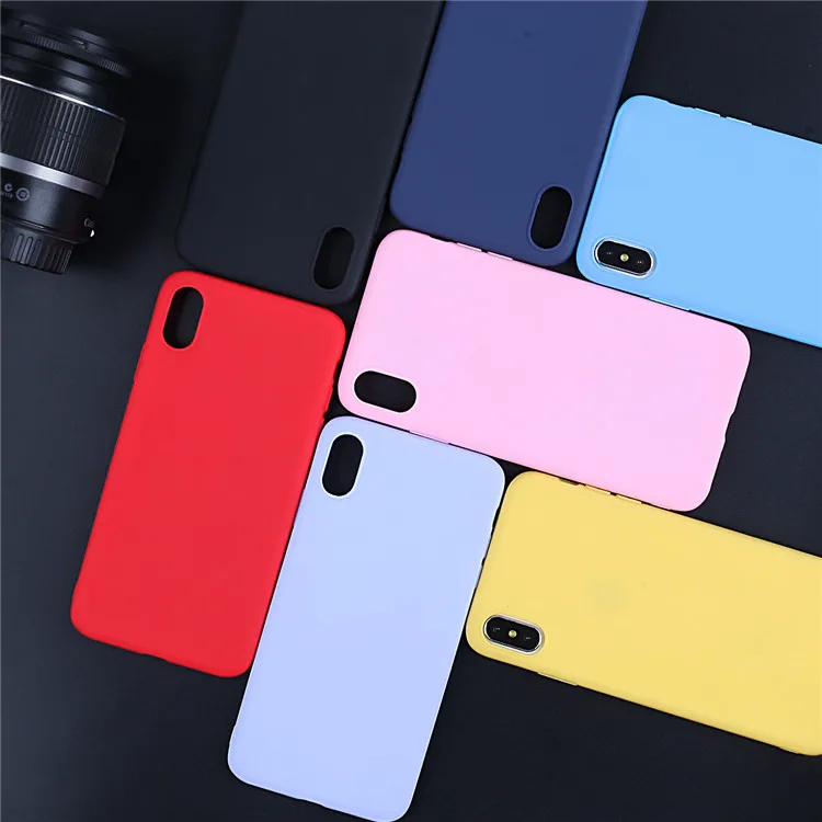 Роскошный мягкий матовый цветной чехол для iPhone X XR XS Max, чехол ...