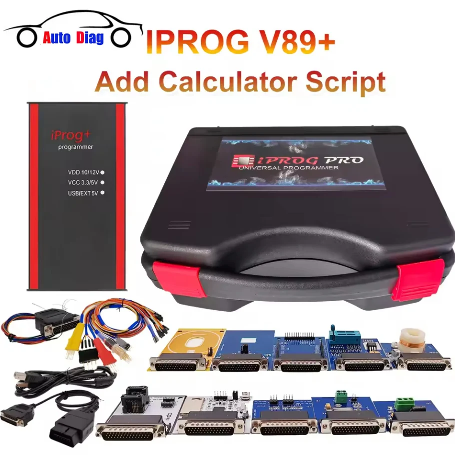 Iprog V89 Pro Iprog+ V87 Full с адаптером зонда Поддержка IMMO Пробег Подушка безопасности ECU ...