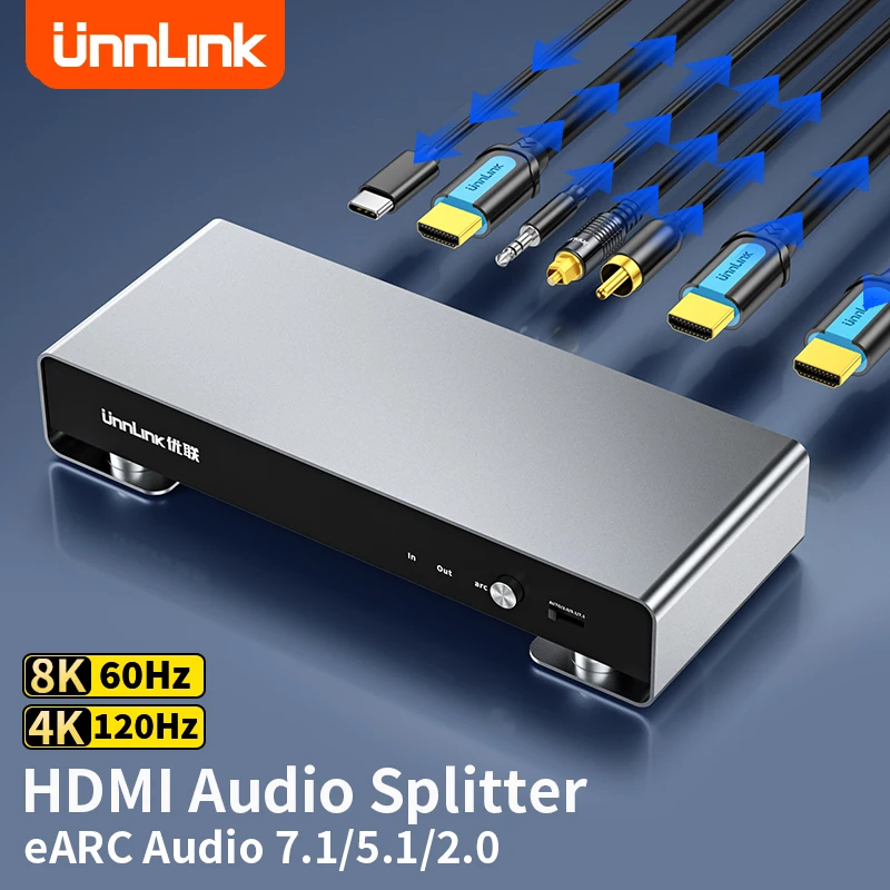 HDMI Audio Extractor ARC Audio Splitter 4K 120 Гц с оптическим ...