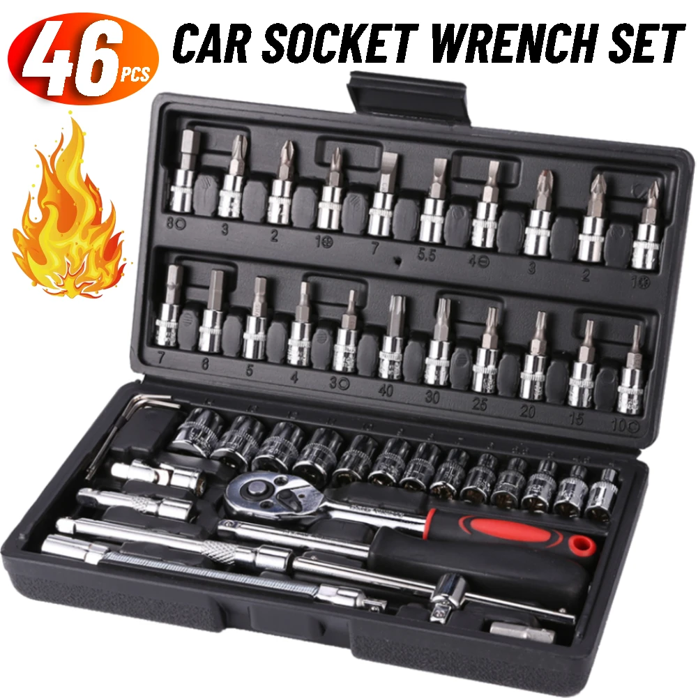 46 шт., Набор торцевых головок для ремонта автомобиля | AliExpress