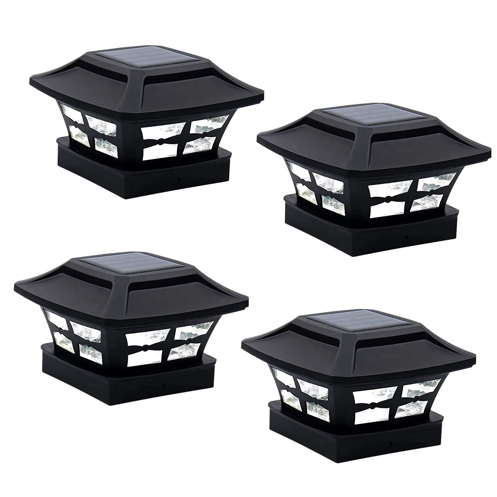 4x4 Solar Led Post Cap Light Black Solar Lights | Solar-lights.org