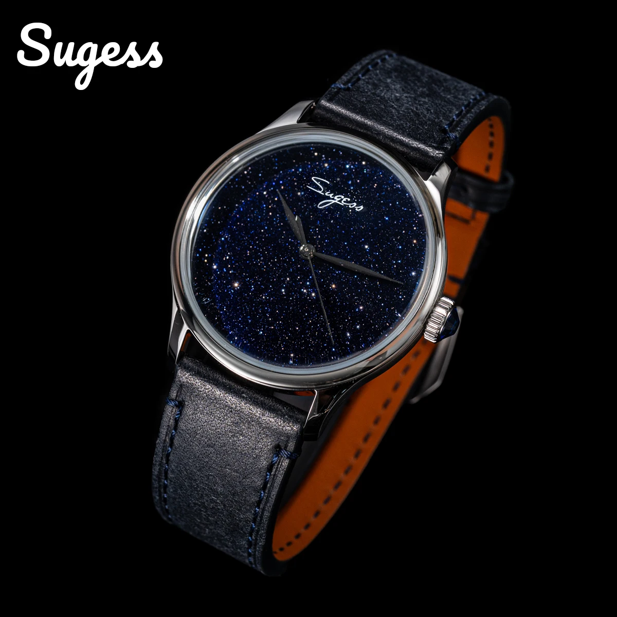 Sugess 38 мм мужские механические часы синего цвета Origin ST2130 ...