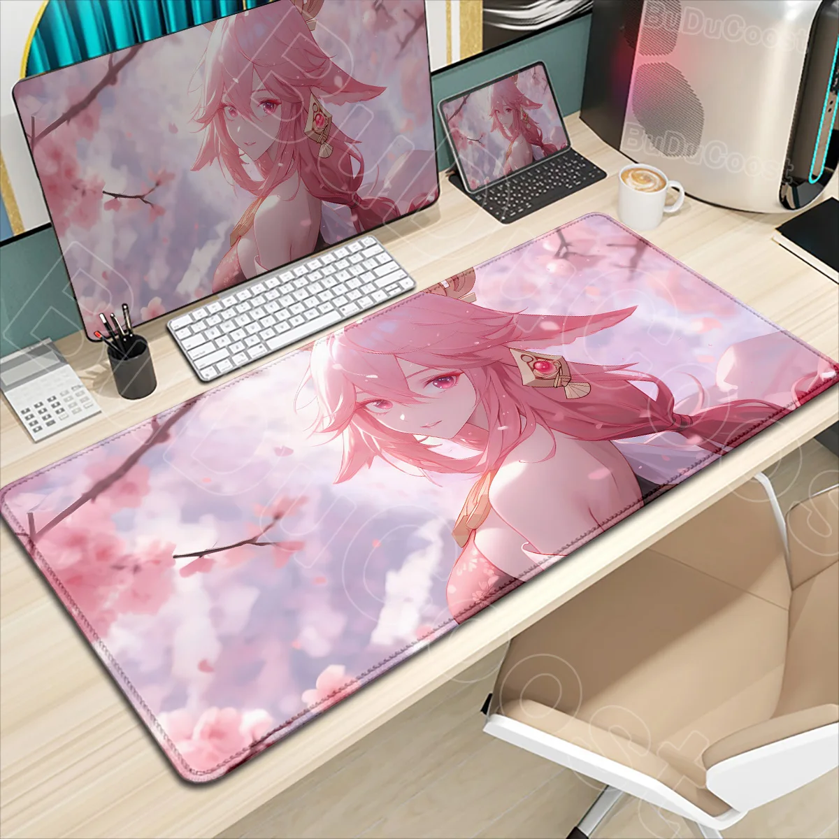 Новый 30-изысканный коврик для мыши Yae Miko, настольные коврики для ПК ...