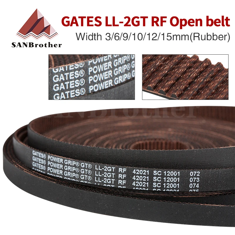 GATES GT LL-2GT RF 2GT 2MGT Открытый синхронный ремень ГРМ ширина 3/6/9 ...