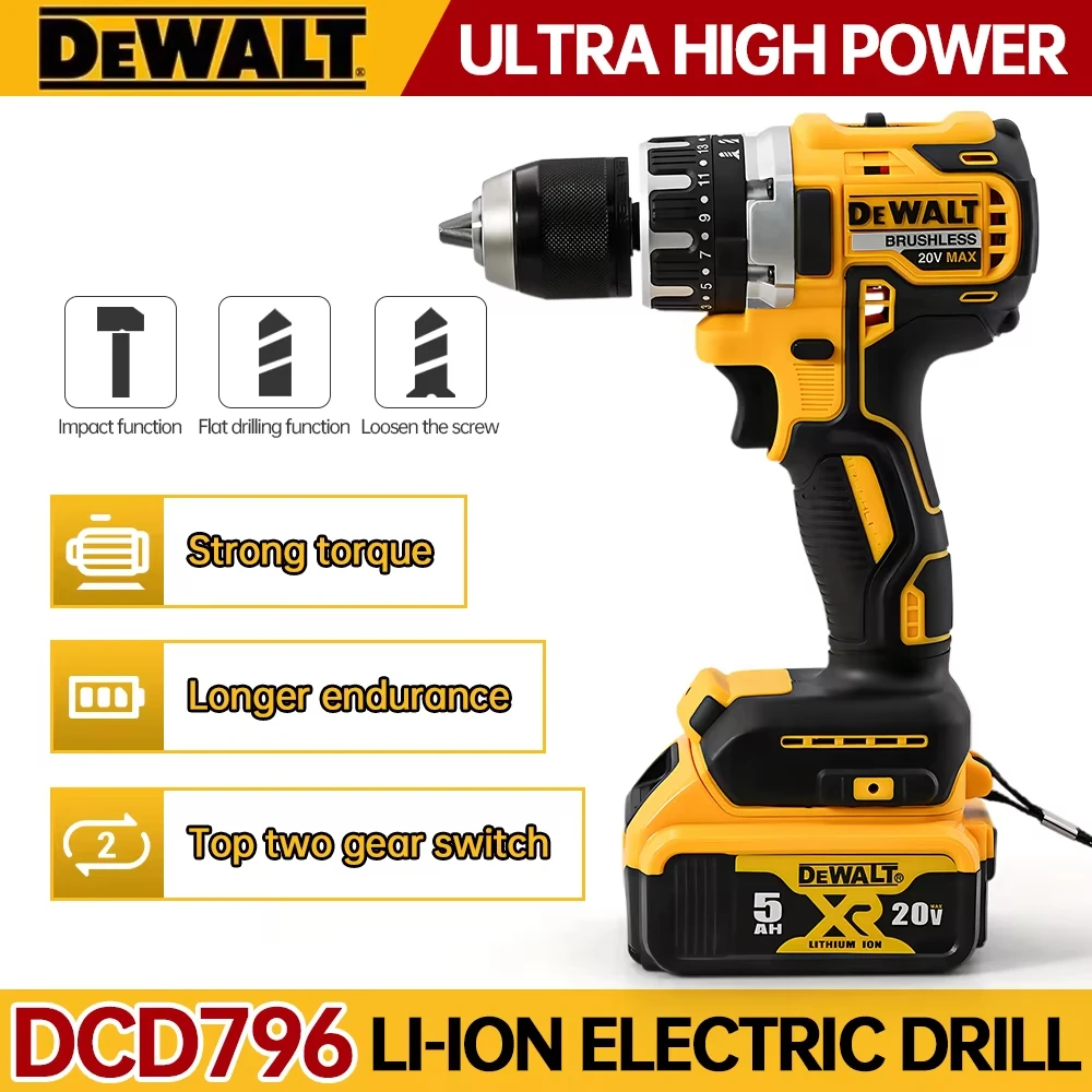 DEWALT DCD796 Аккумуляторная электродрель 2000 об/мин | AliExpress