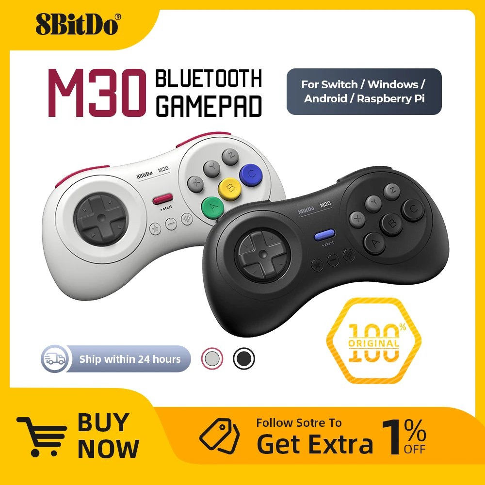 Беспроводной геймпад 8BitDo M30 для Sega Genesis | AliExpress