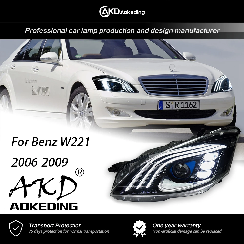 Фары AKD для Benz W221 2006-2009 S300 S400 DRL H7 | AliExpress