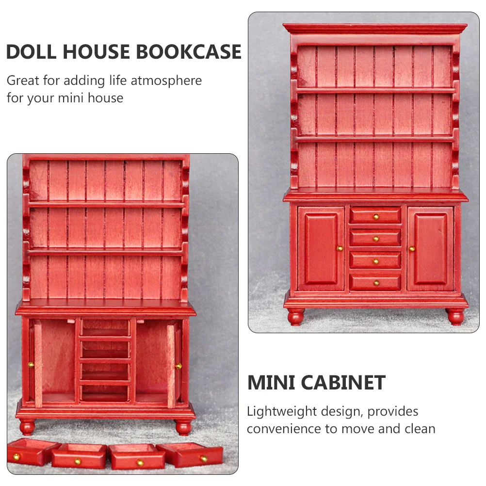 Mini Cabinet Miniture House Furniture Bookcase Toy Cabinet Decor ...