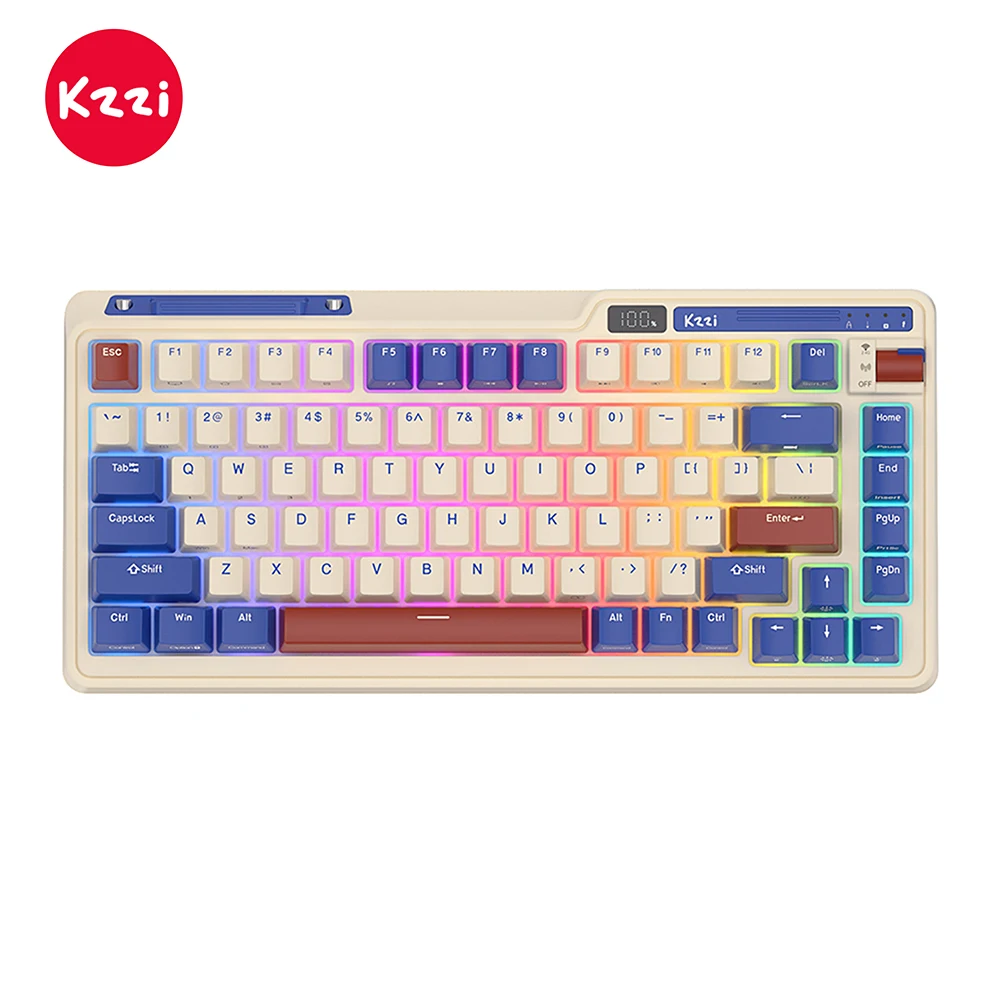 KZZI K75 PRO RGB беспроводная механическая клавиатура 82 клавиш ...