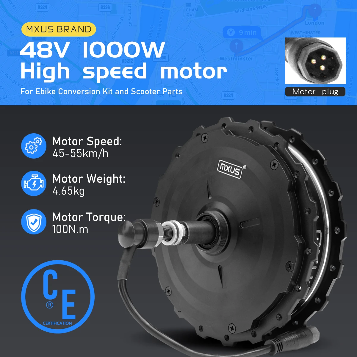 MXUS Ebike Hub Motor 48V 1000W Бесщеточный | AliExpress