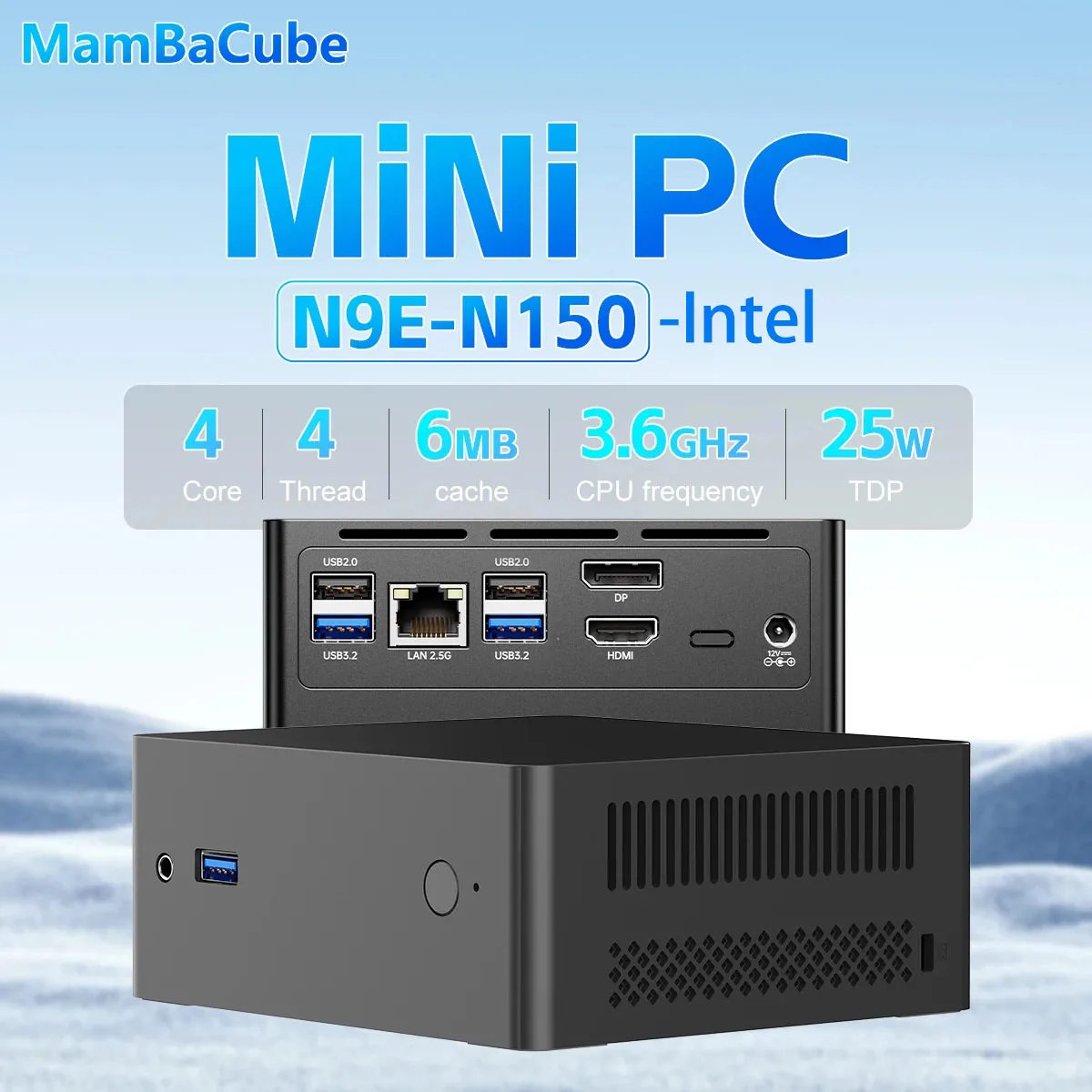 MamBaCube N9E Мини-ПК Intel Alder Lake N150 Win11 Pro 8 ГБ 16 ГБ DDR4 ...