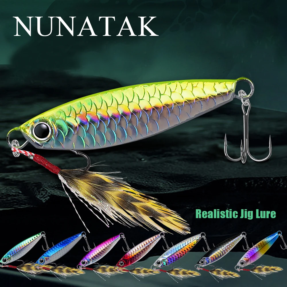 NUNATAK HOT VIB Lure Metal JIG Bait SET 7g10g15g20g25g30g 8 Colors Hard Fishing Bait Sinking ...