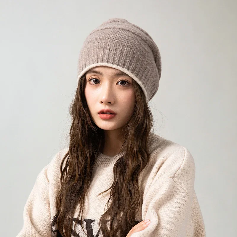 Ciforan женская осенне-зимняя вязаная шапка универсальная утолщенная ...