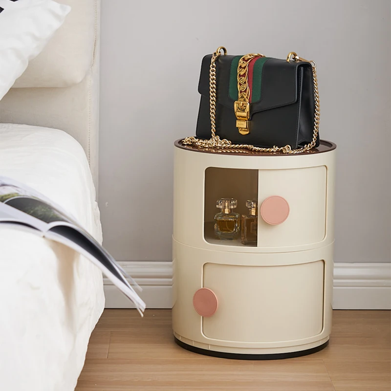 Modern Round Nightstands Simple Kids Nordic Cute Side Table Kawaii ...