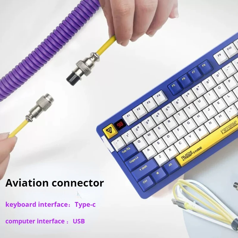 Спиральный кабель типа C, механическая клавиатура, провод USB, кабель ...