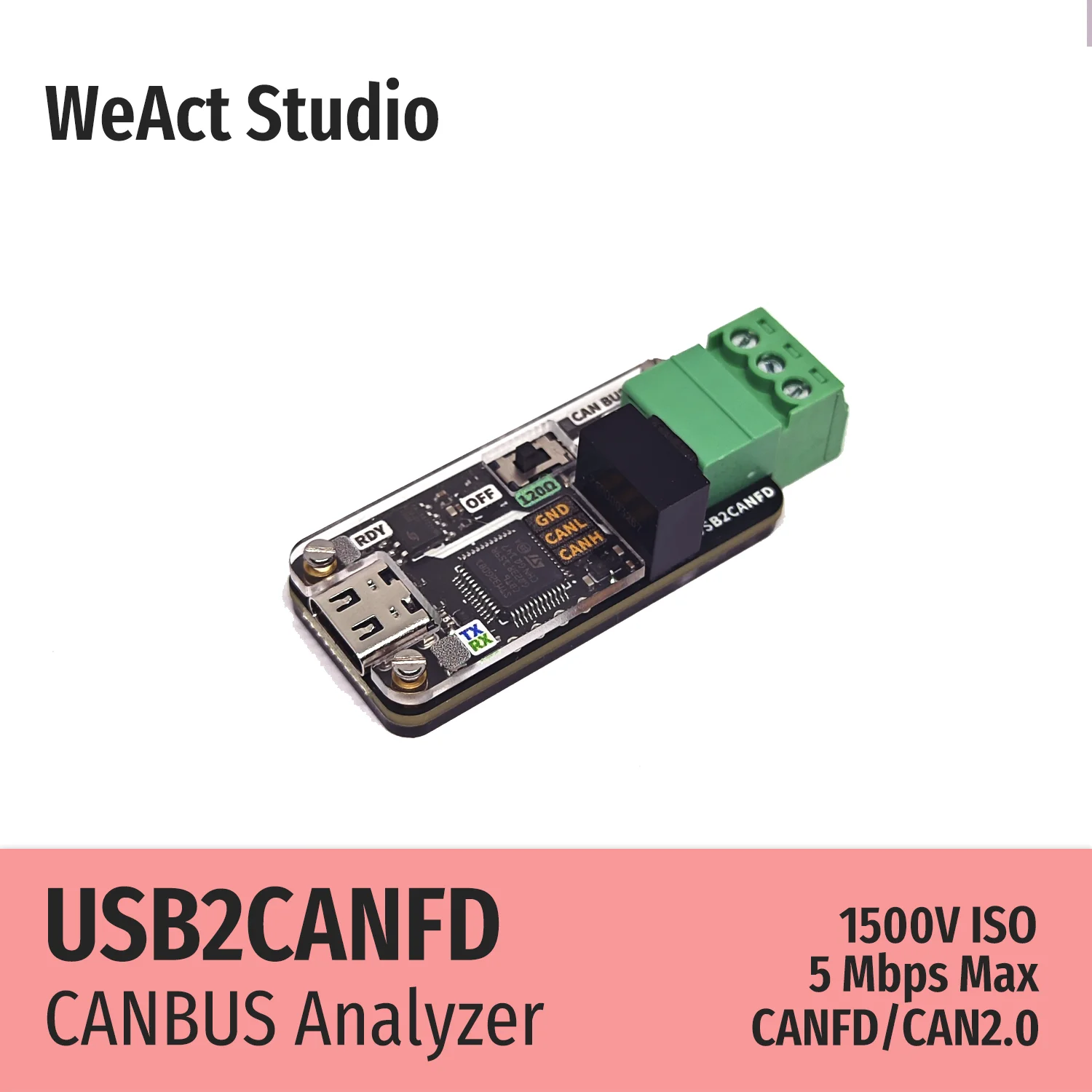 WeAct USB to CAN Module USB to CANFD CANBUS Analyzer Debugger SLCAN ...