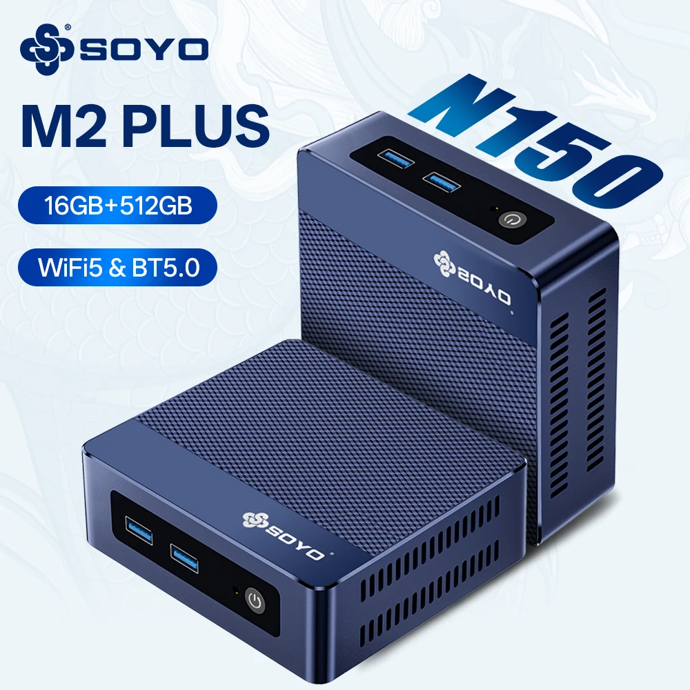 SOYO Mini PC M4 Plus Intel Twin Lake- N150 M2 Plus2 N100 WiFi5 BT5.0 16 ГБ DDR4 512 ГБ SSD M4 ...
