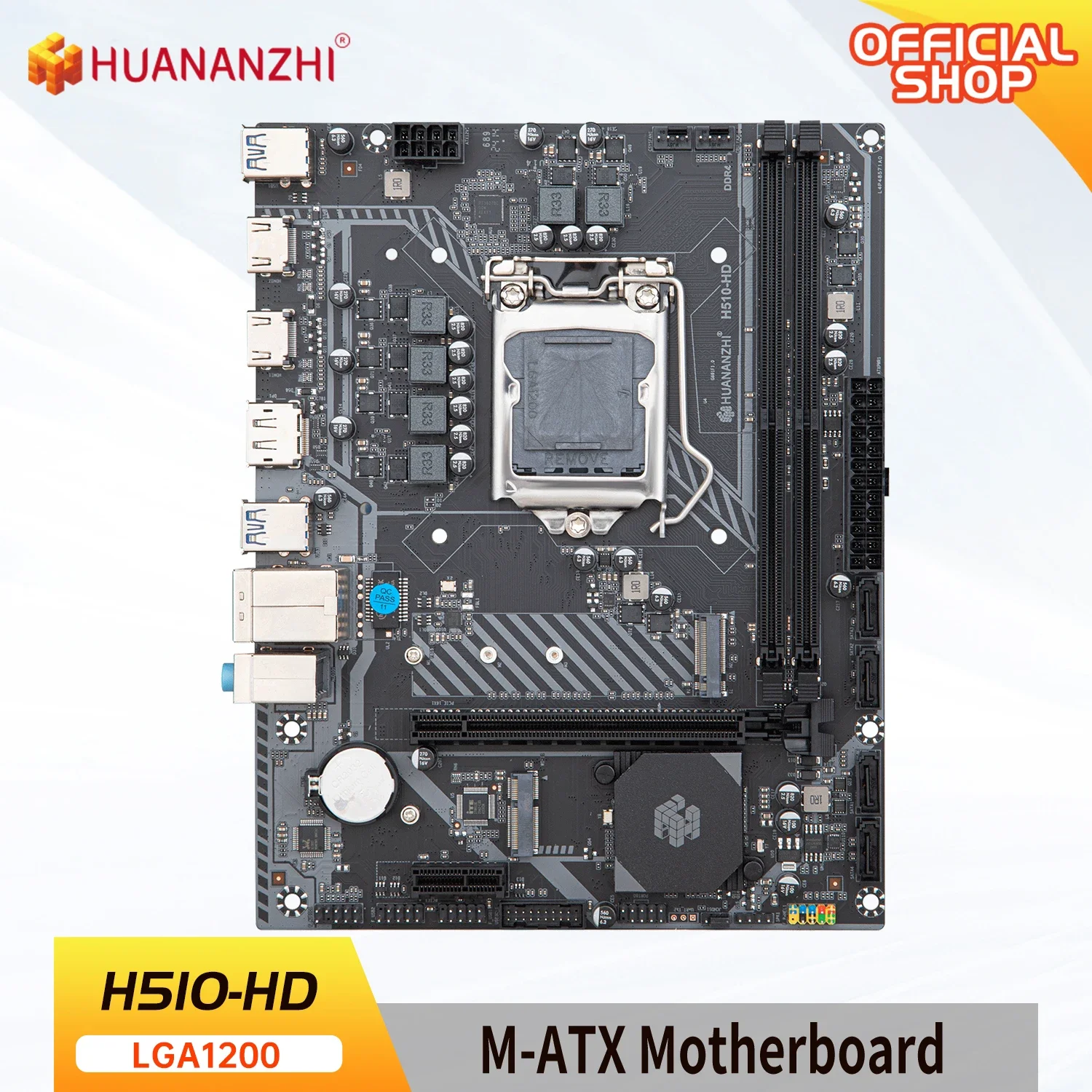 Материнская плата HUANANZHI H510 HD M-ATX Intel LGA 1200 поддержка 10 11 поколения DDR4 2400 ...