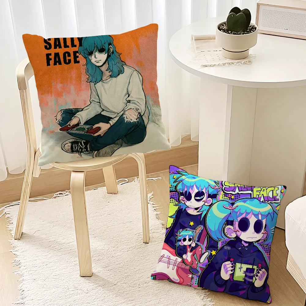 Game Sally Face Pillow Case Soft Cushion Cases for Farmhouse Sofa Decor ...
