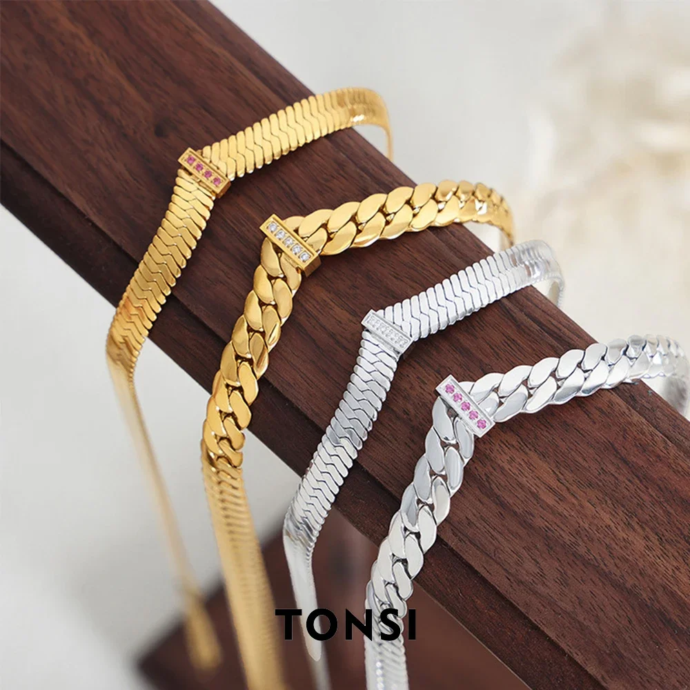 Женское ожерелье TONSI, новая легкая роскошная розово-красная ...