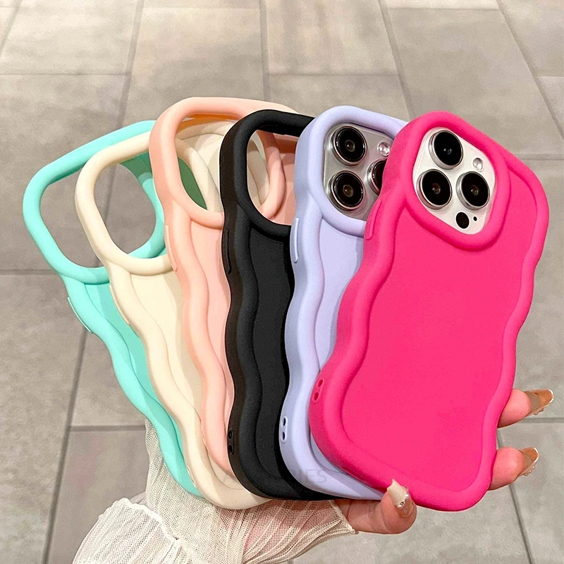 Силиконовый чехол Cute Candy Wavy для Iphone 16 11 12 13 14 15 Pro Max ...