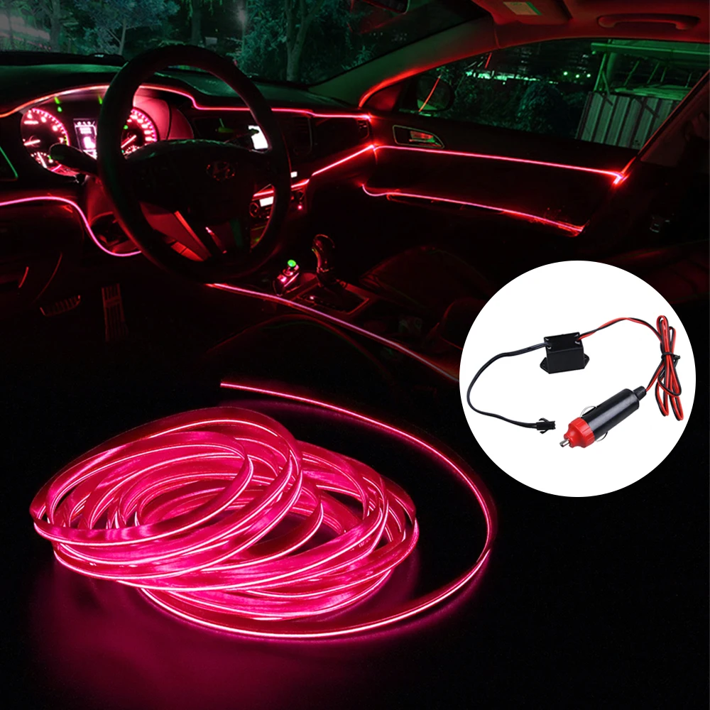 JingXiangFeng 2M Auto Car Interior LED EL Wire Rope Tube Line flexible