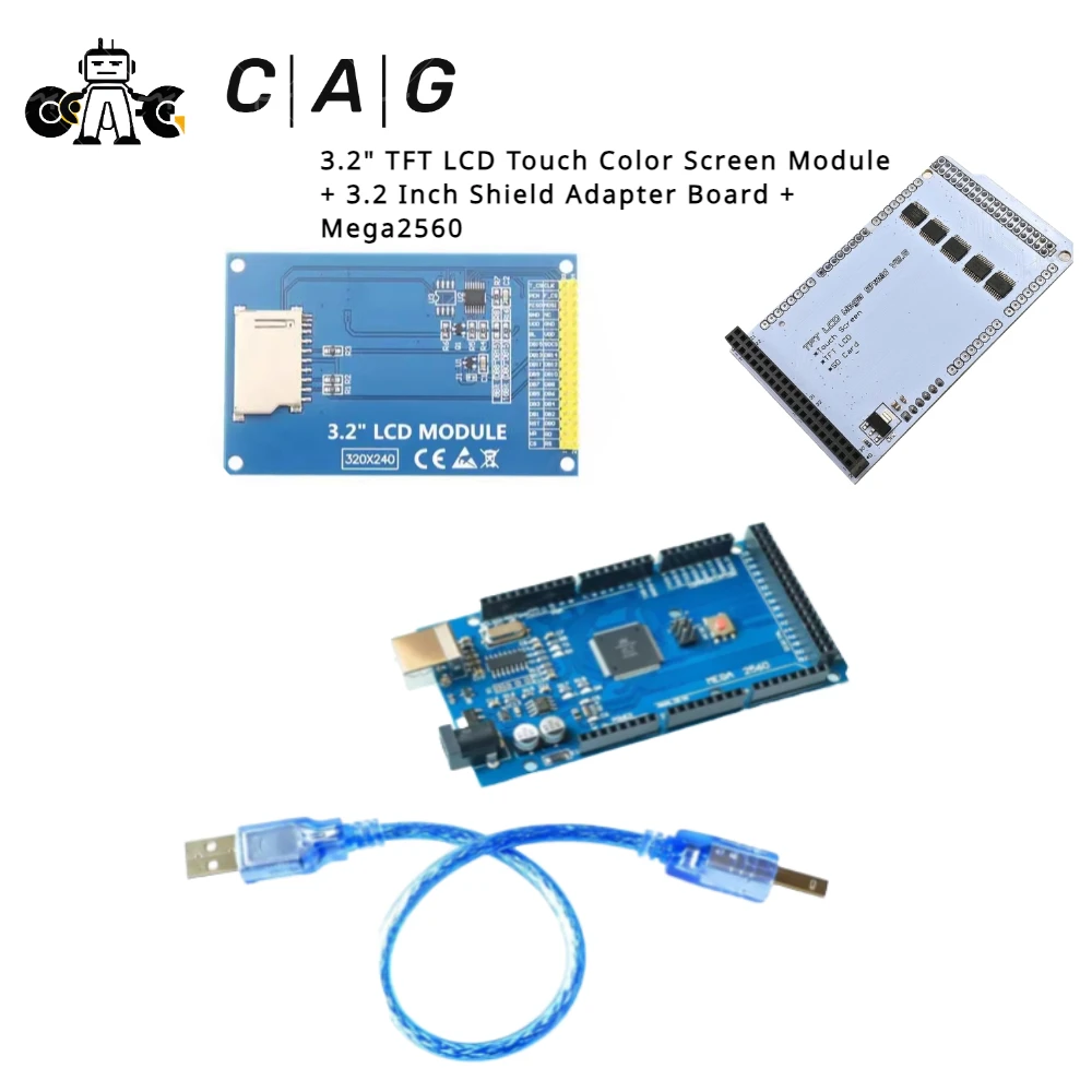 Модуль Сенсорного цветного экрана TFT LCD 3,2 дюйма + плата адаптера ...